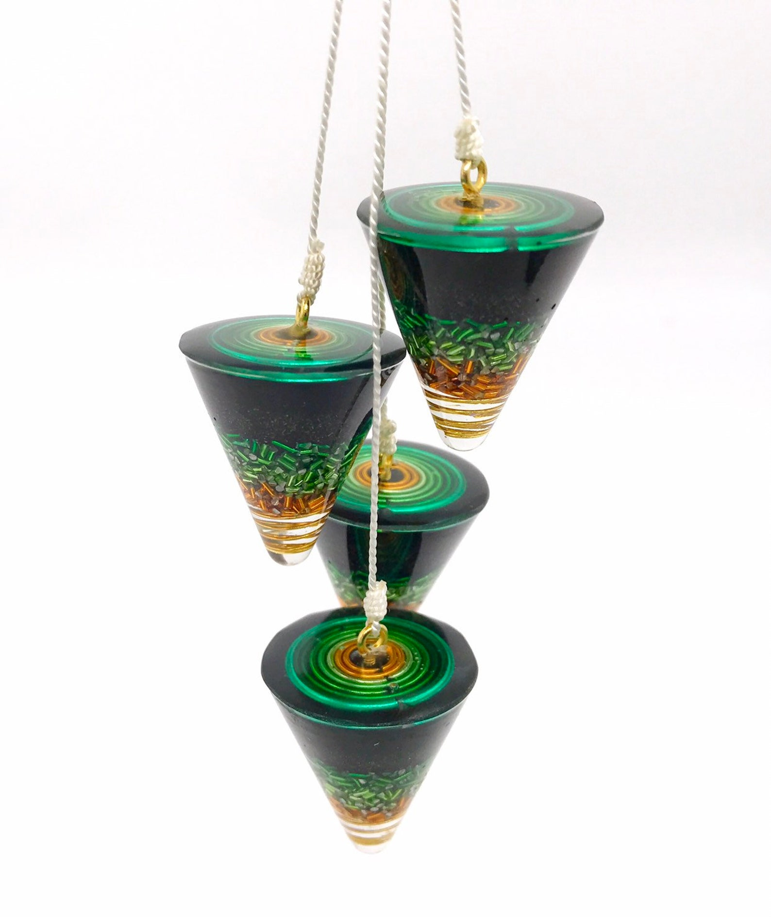 Orgone Generating Pendulum: Green / Gold | Etsy