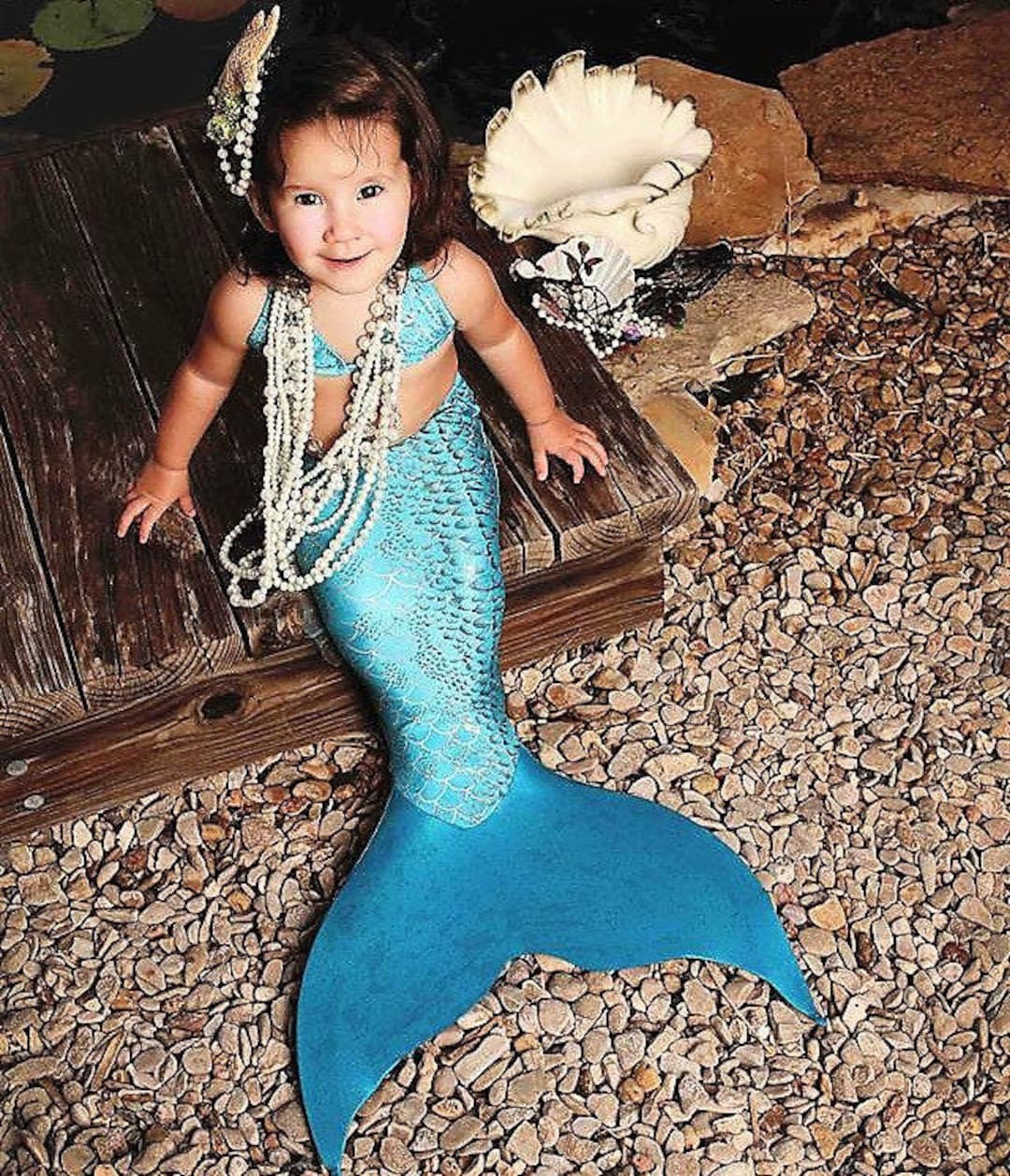 Swimmable Mermaid Tail, Top and Sun Tails Keiki Mono Fin for Little ...