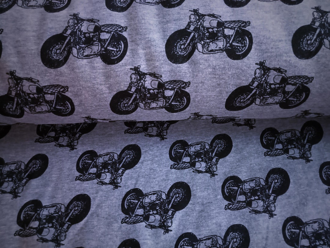 50 Cm Sweat in Gray With Black Motorcycles Clothing Fabric - Etsy