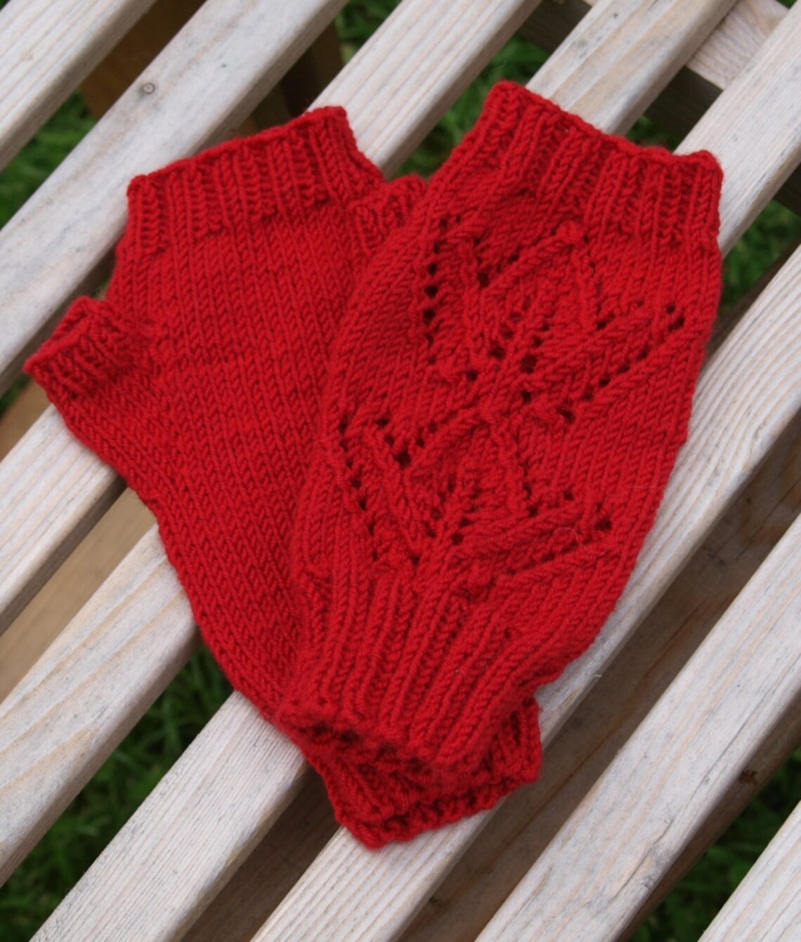 KNITTING PATTERN PDF Maple Leaves Mitts Lace Fingerless - Etsy