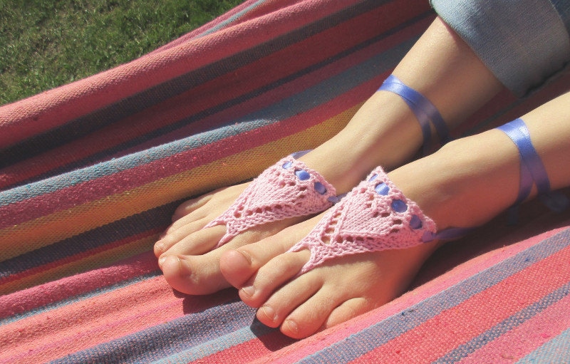 Hearts Barefoot Sandals Knitting Pattern - Etsy