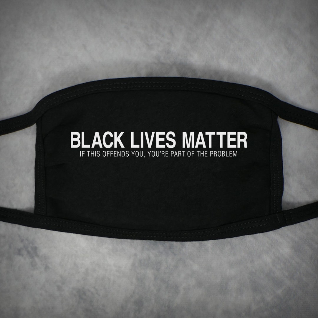 BLM Face Mask Black Lives Matter Adult Size Black // Political // Ally ...