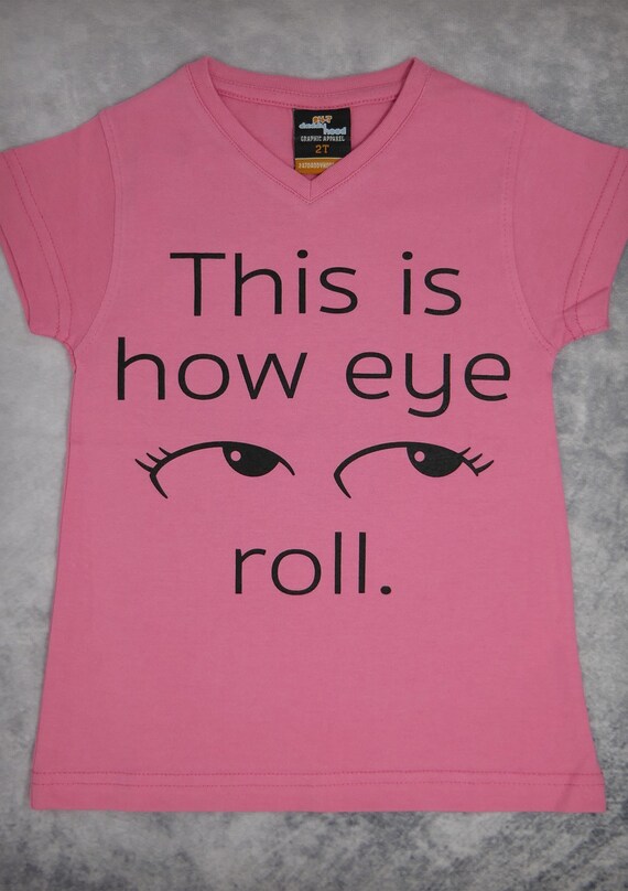 Eye Roll Funny Attitude Youth Girls Coral Pink A-frame - Etsy