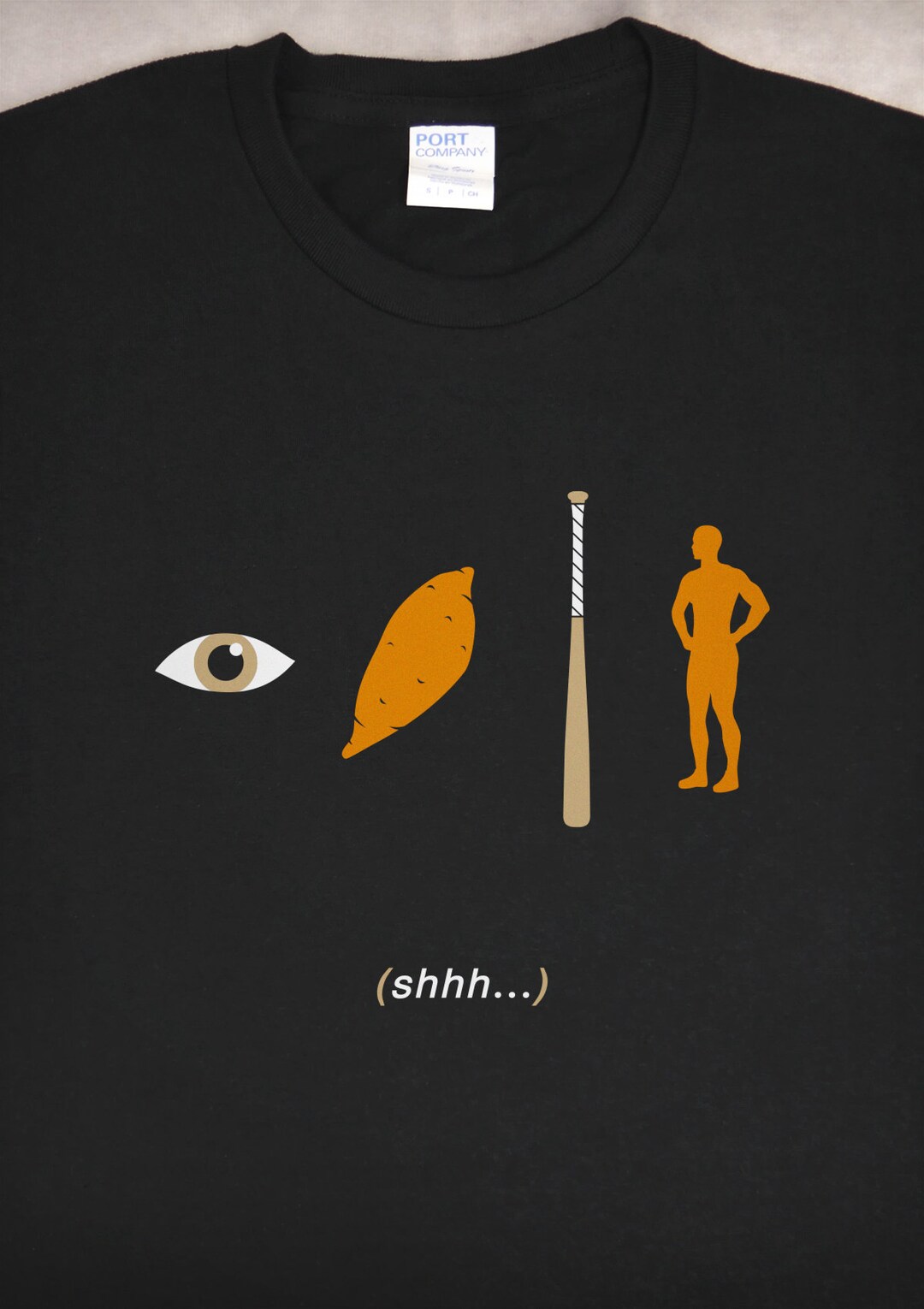 Eye Yam - Funny Puzzle Men's Black Graphic Tee // Rebus // Baseball Bat ...