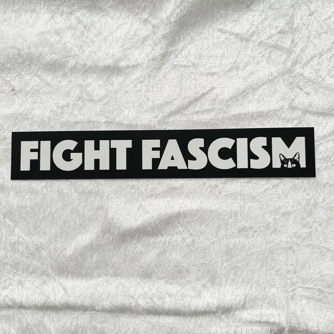A FIGHT FASCISM STICKER - a Good Sticker and There's a Kitty on It! - Etsy