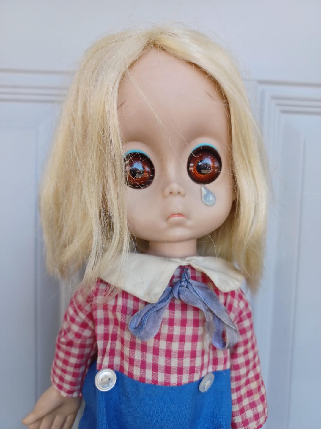 Vintage 1965 Hasbro Little Miss No Name Doll Big Eyes Teardrop Raggedy ...