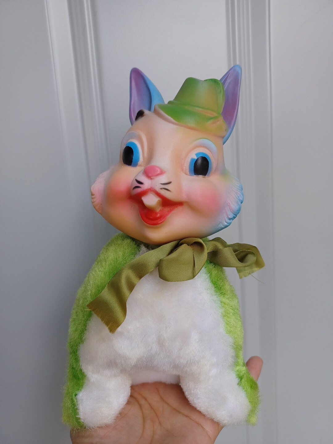 Vintage Kitschy Rubber Face Rabbit Stuffed Toy - Etsy
