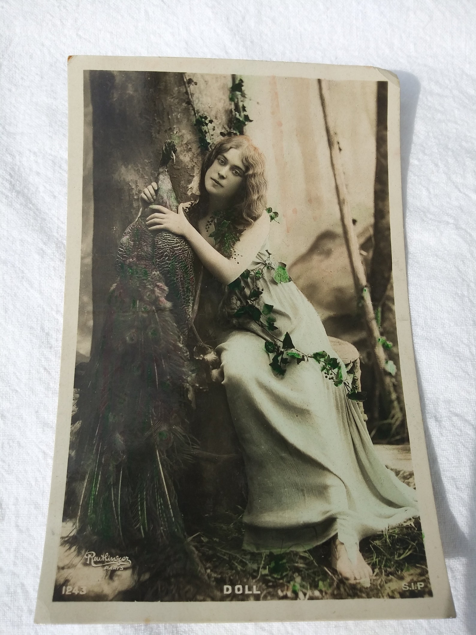 Vintage Victorian Edwardian Tinted Postcard Photo Nymph Doll Etsy