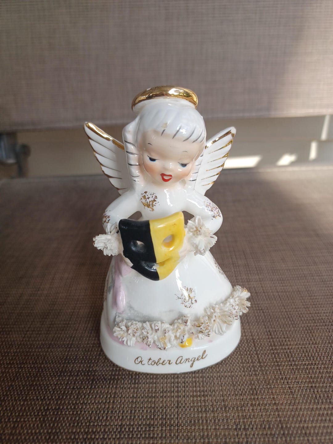 Vintage October Angel Figurine Holding Halloween Holidays Birthday ...