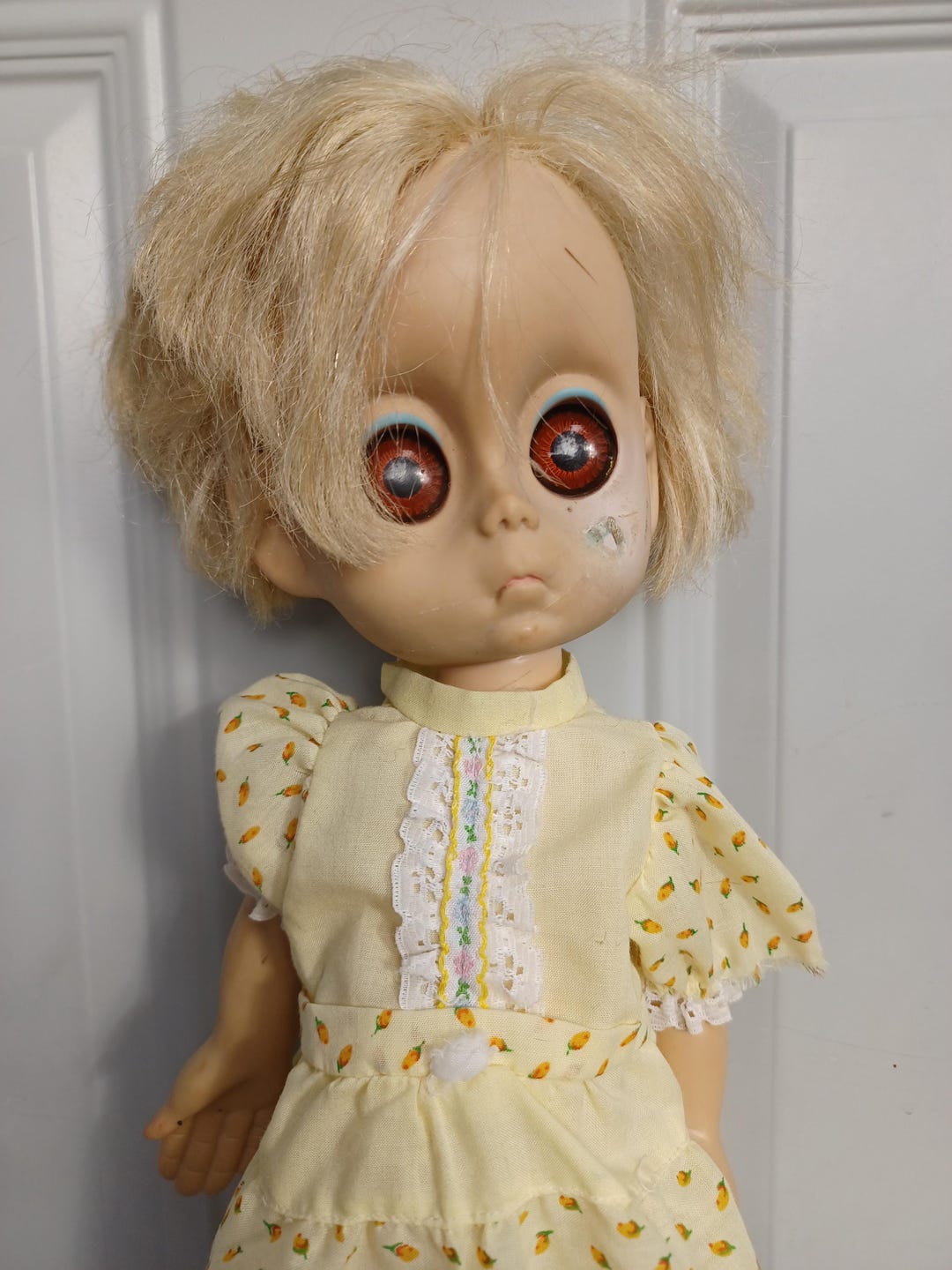 Vintage 1965 Little Miss No Name Doll Pair Hasbro Big Eyes Kitsch Mod ...