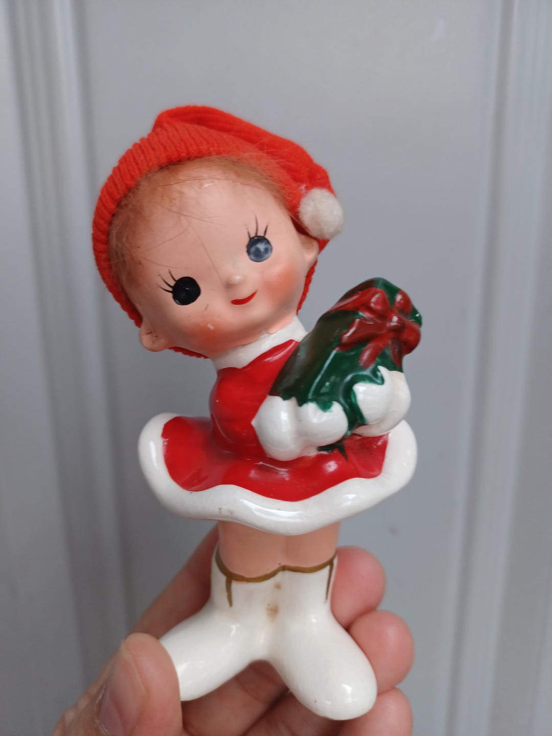 Vintage 1950s Kitsch Ardco Japan Pixie Girl Christmas Gift MCM Holiday ...