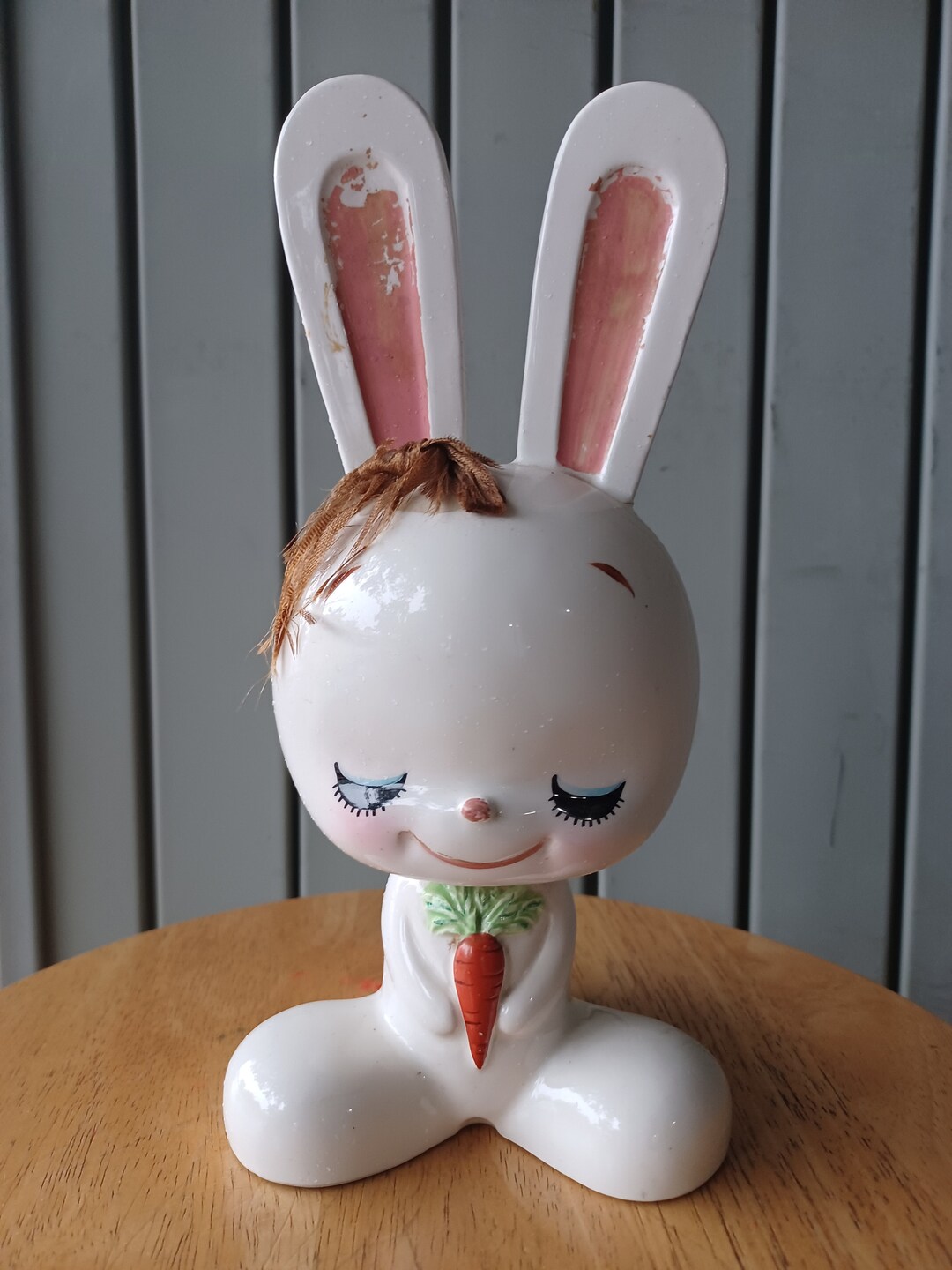 Vintage Kitsch Bunny Rabbit Coin Bank, Rune Naito Style, Showa Era ...