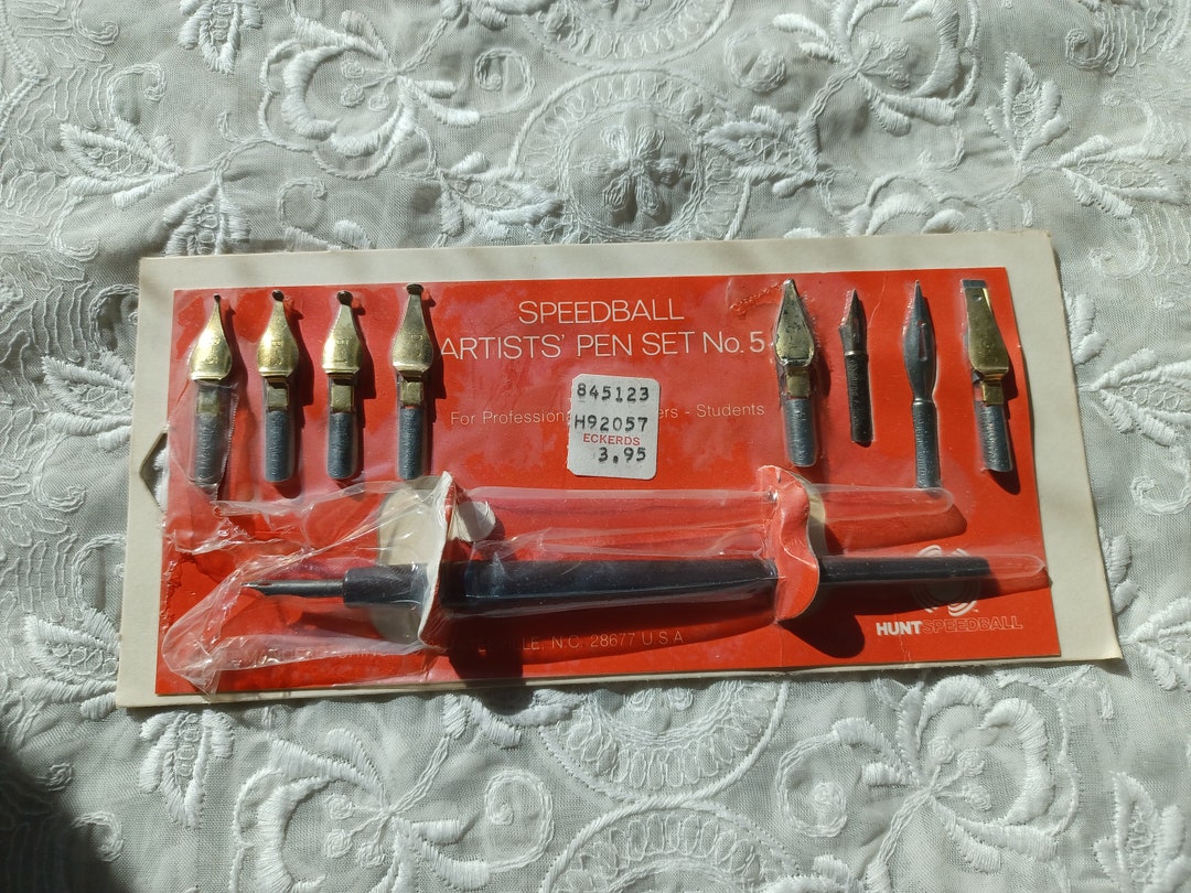 Vintage Speedball Artist's Pen Set Fountain Pen Calligraphy Pen - Etsy