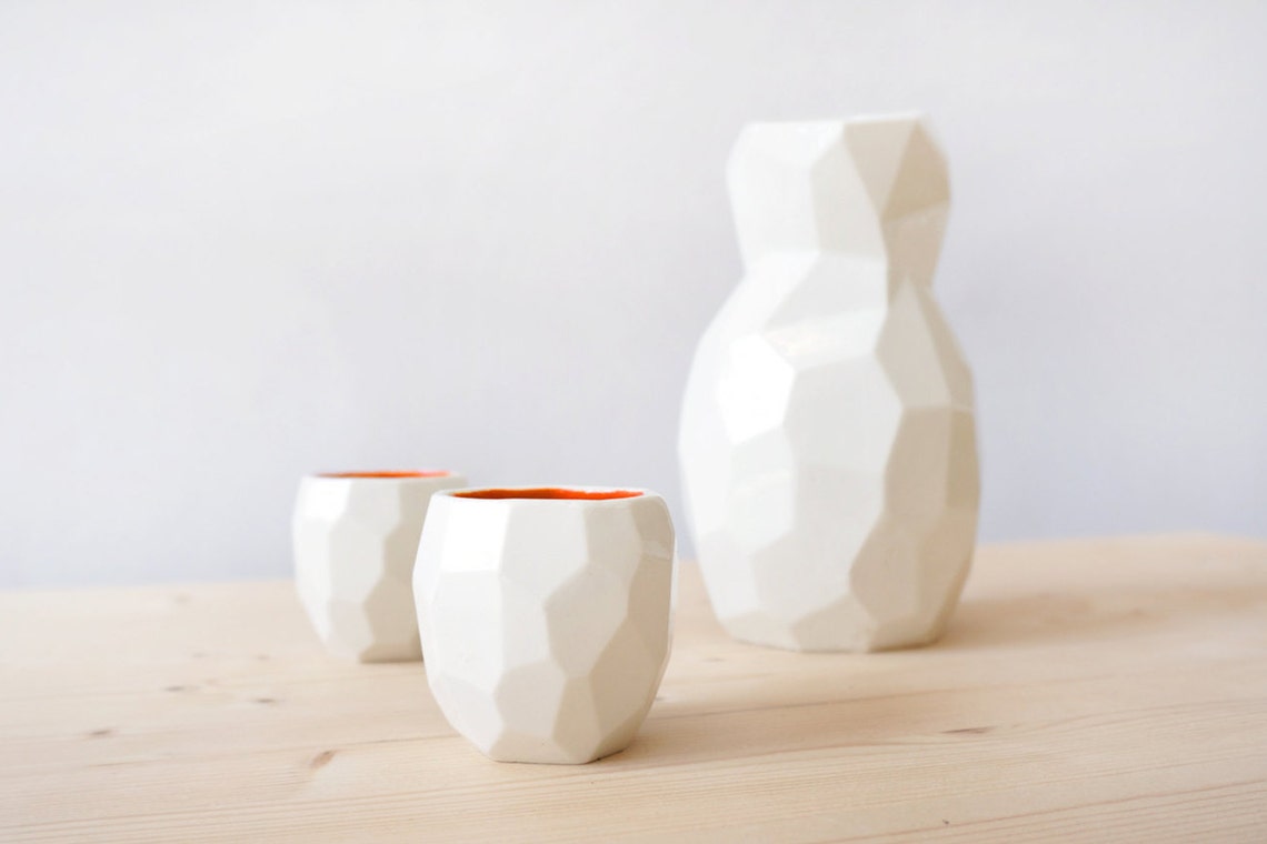 Sake Set Modern Design Sake Set Design Sake Faceted Set - Etsy