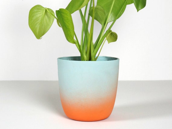 SUNSET FLOWERPOT Vase Flowers Gradient Handmade Planter - Etsy