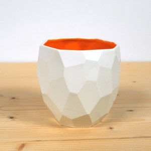 Modern Ceramic Cup Handmade in Polygons - Facetted Design Poligon Cup ...