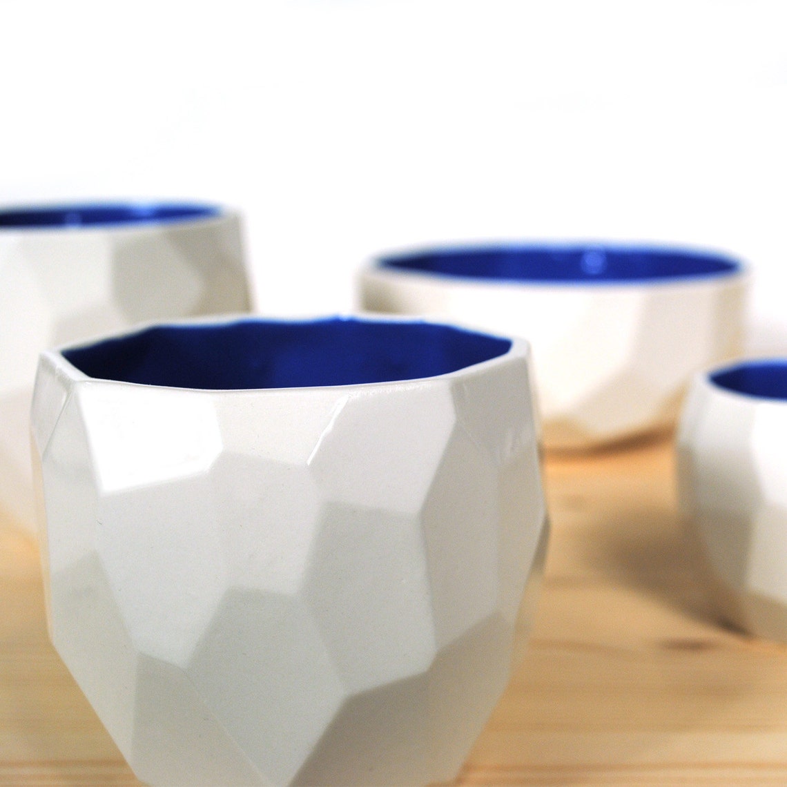 Modern Ceramic Cup Handmade in Polygons Facetted Design - Etsy