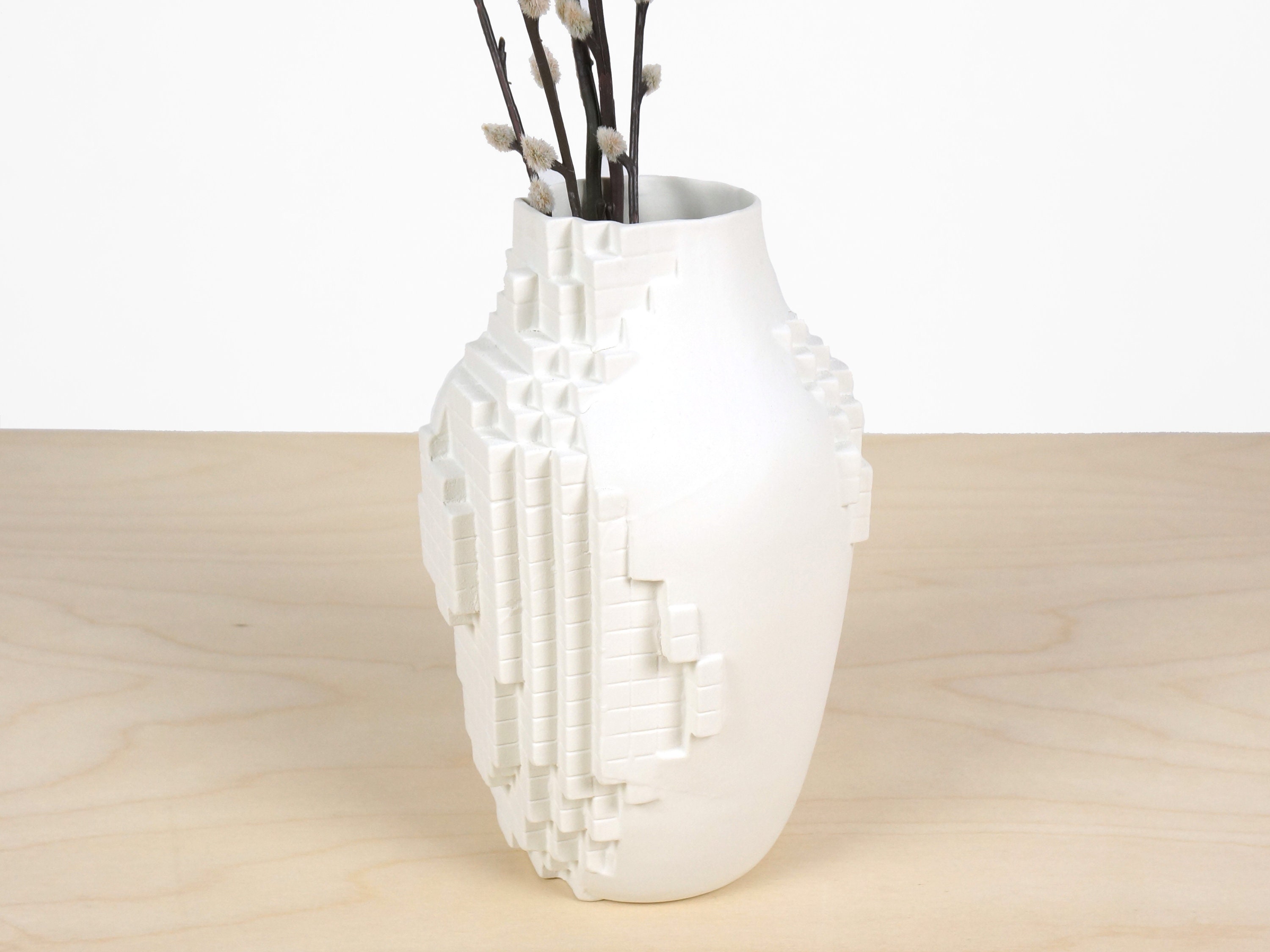 PIXEL VASE Modern Quality porcelain pixel white vase | Etsy