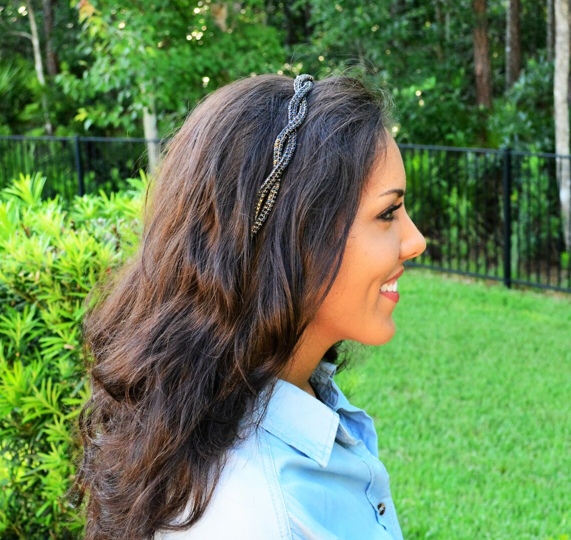 Beaded Headband Bridal Headband Hair Jewelry Black - Etsy