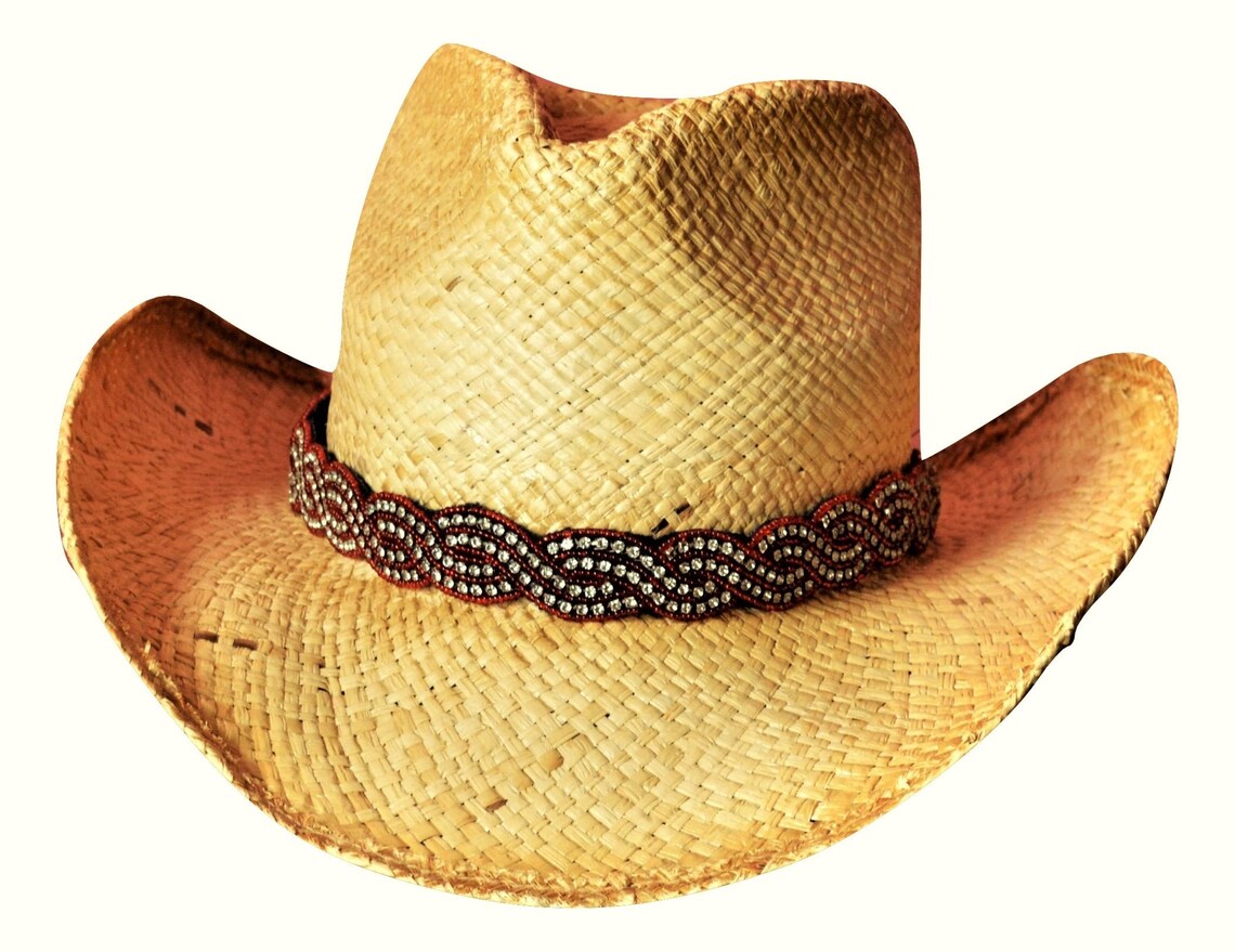 Red Hat Band Crystal Hat Band Adjustable Hat Band Cowboy | Etsy