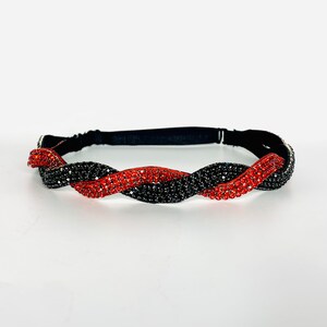 Black & Red Hat Band Adjustble Hat Band Georgia Band Hat Jewelry Beaded ...