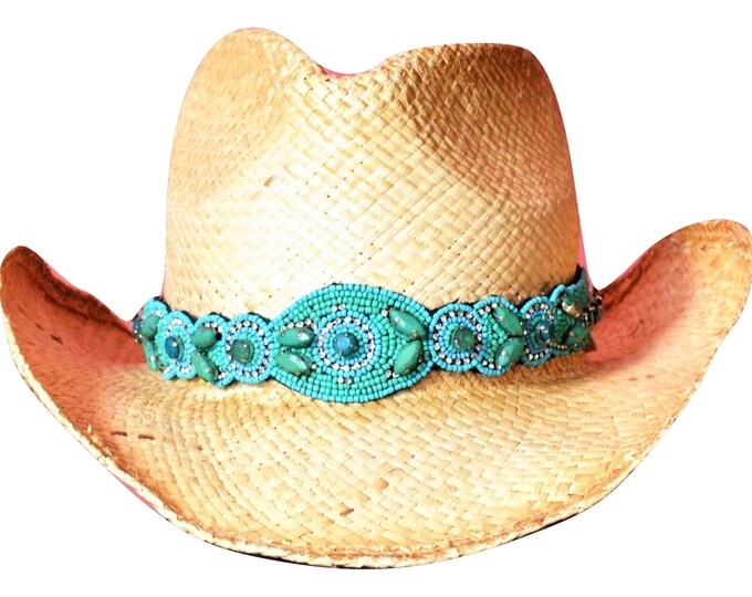 Turquoise Hat Band Western Hat Band Adjustable Hatband - Etsy