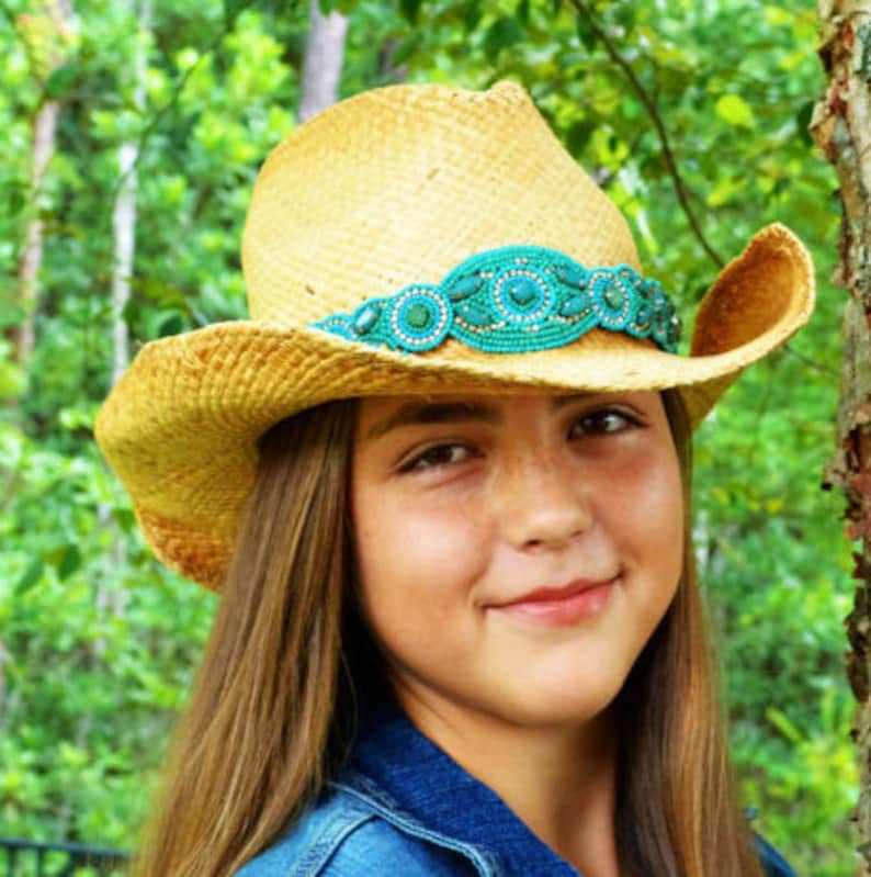 Turquoise Hat Band Western Hat Band Adjustable Hatband - Etsy