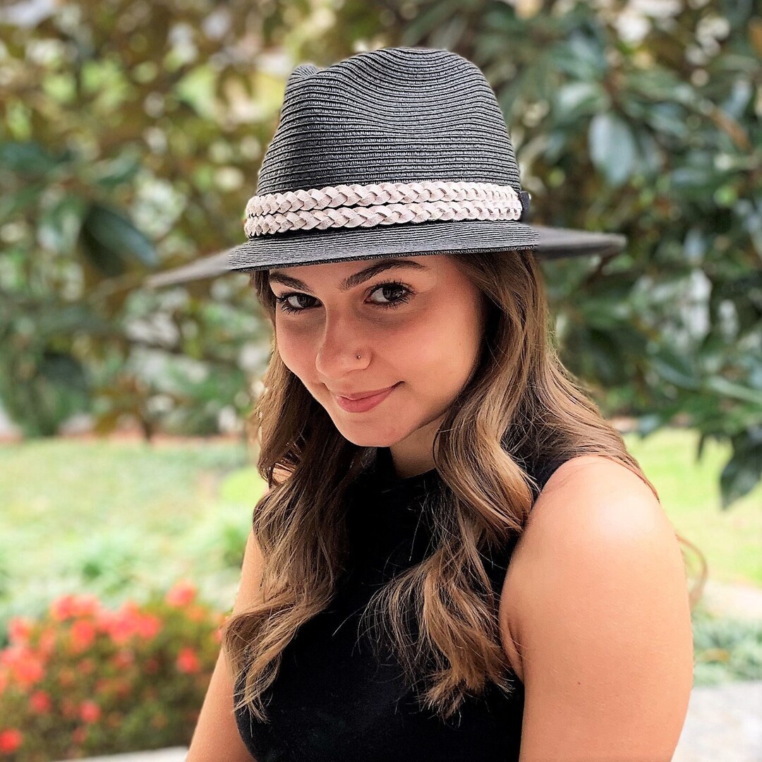 Ivory Leather Braided Hat Band - Ivory Braided Hat Band - Adjustable ...