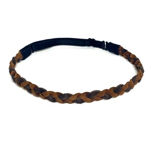 Brown Leather Braided Hat Band - Brown Braided Hat Band - Adjustable ...