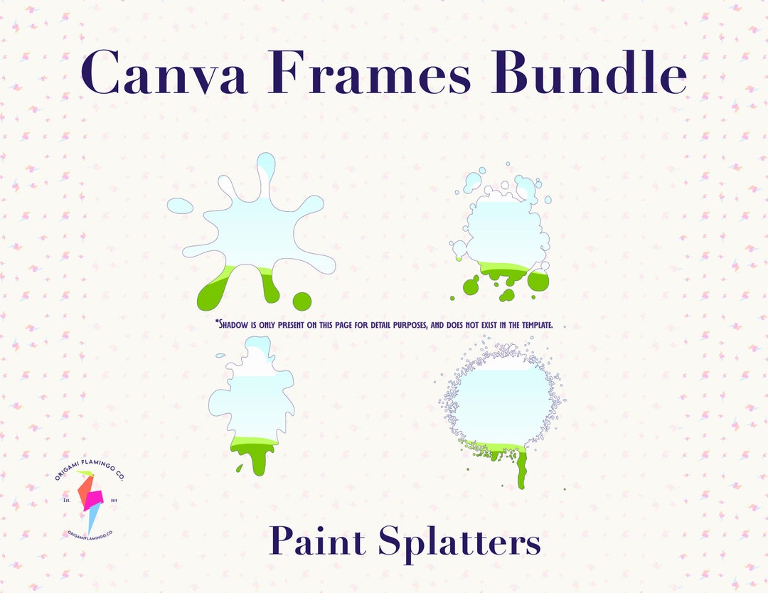Paint Splatter Canva Frames for Pictures, Editable Canva Template ...