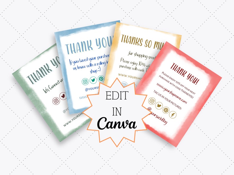 Packaging Insert Cards Editable Template, Small Business Package ...