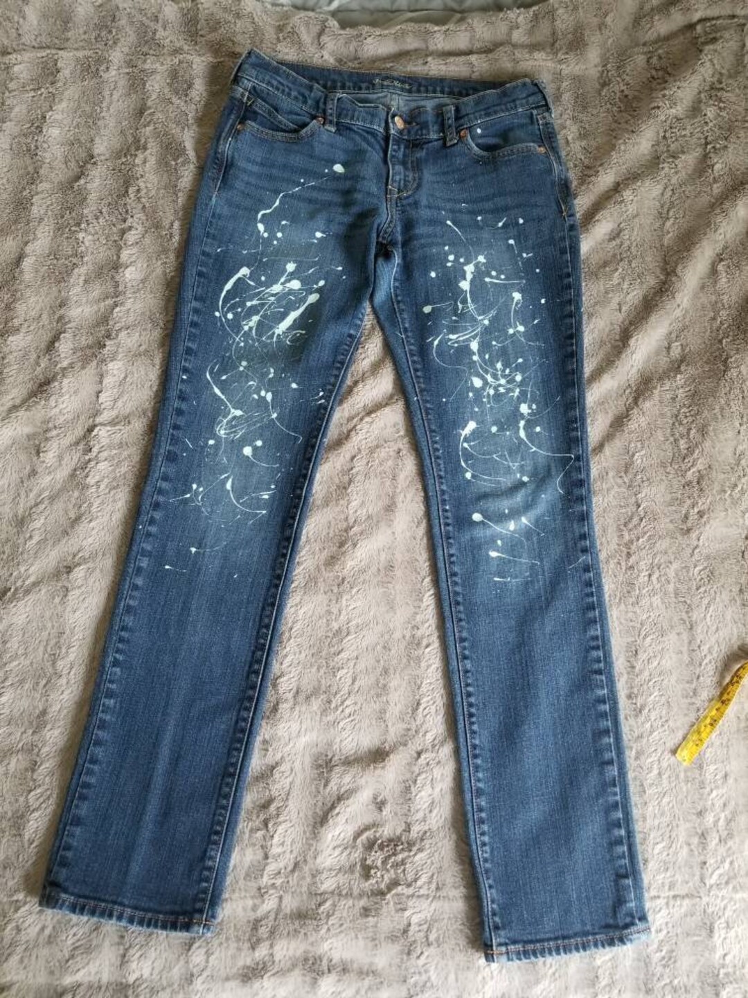 Aqua Blue Splatter Paint Jeans Women's Size 6 - Etsy