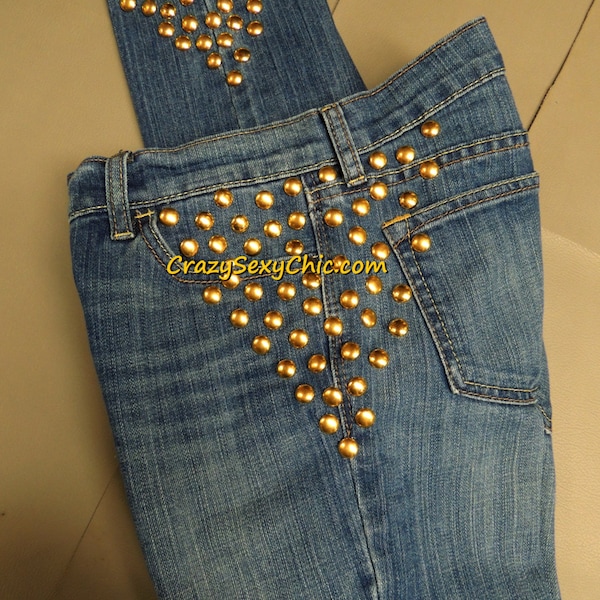 Studded Jeans - Etsy