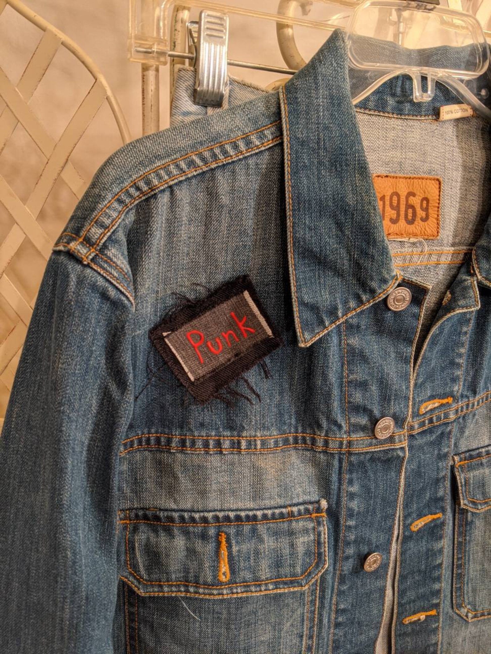 PUNK Handmade Painted Frayed Black Denim Patch - Etsy