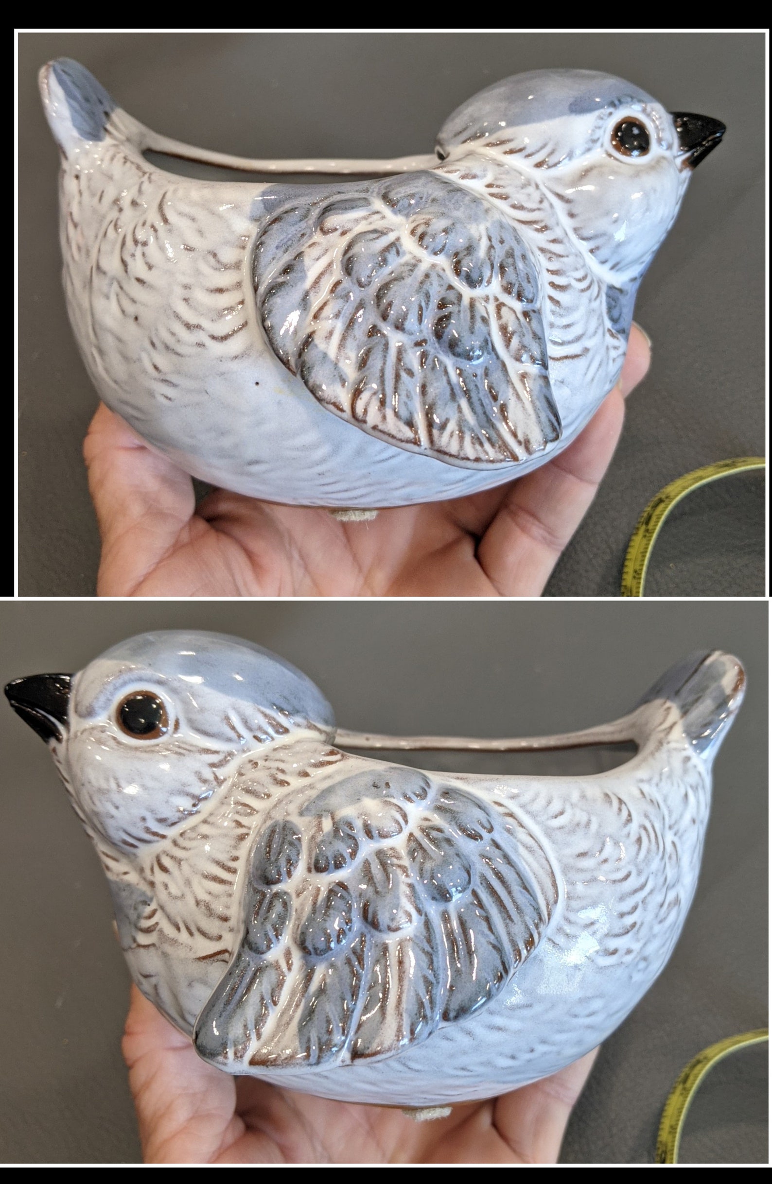 Vintage Ceramic Chubby Blue Bird Planter Container - Etsy