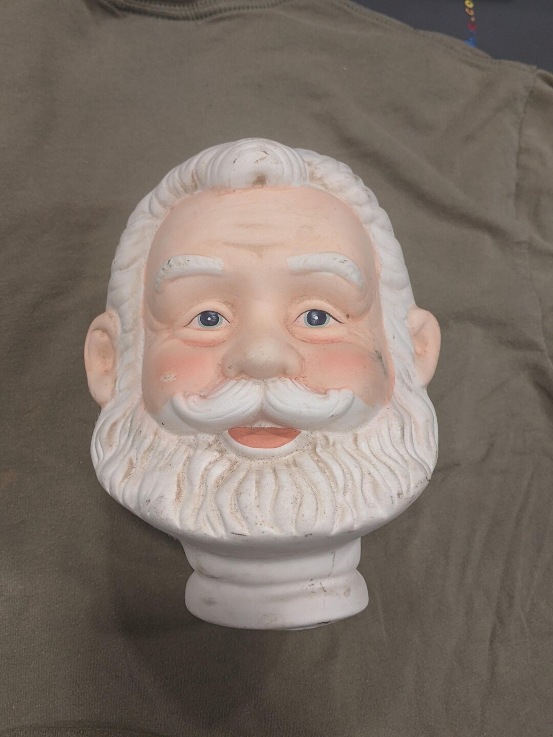 Vintage Porcelain Santa Doll Head 7x5 Inches - Etsy