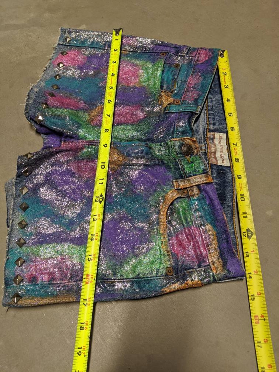 Hand-painted OOAK Neon Glitter Shorts Women Size 4 Cosplay - Etsy