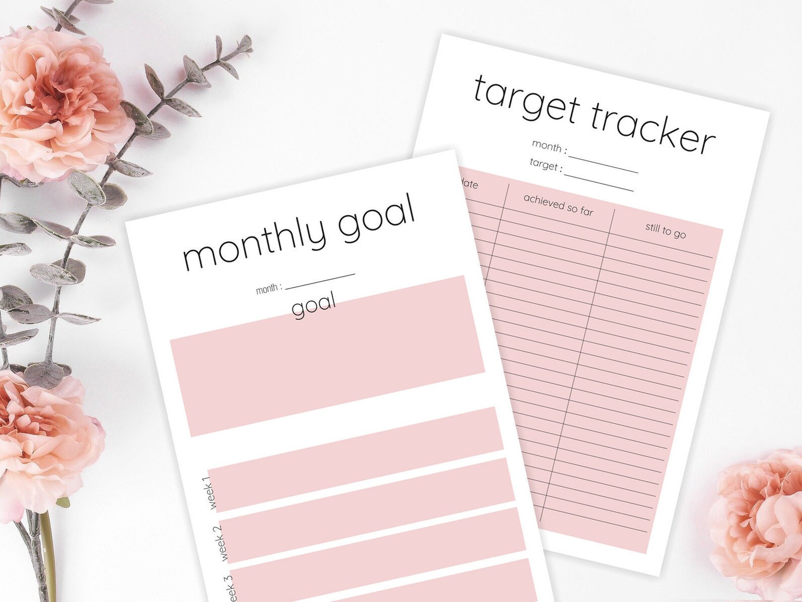 Digital Goal Tracker and Monthly Goals Set Can Be Used With - Etsy