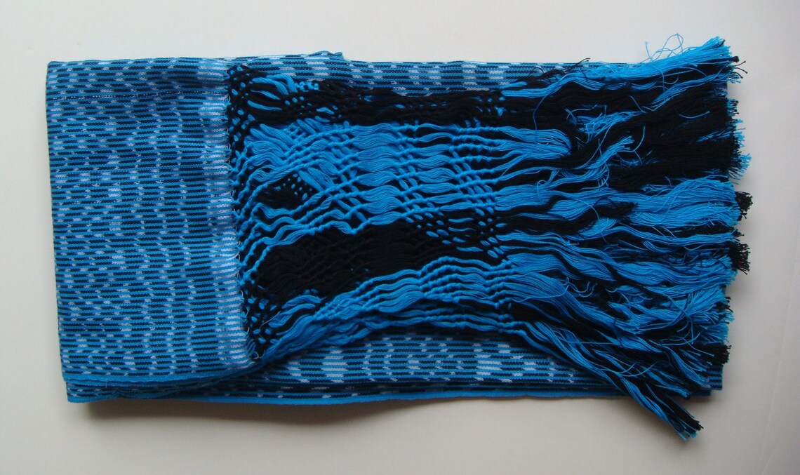 Mexican Rebozo Shawl With Black Fringes Embroidered With Pure - Etsy