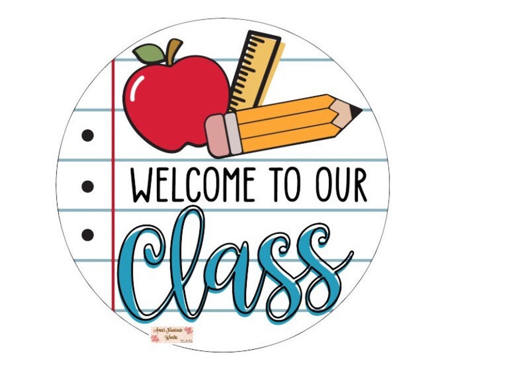 Sublimated Metal Wreath Sign, Welcome Back to School, Teacher, Wreath ...