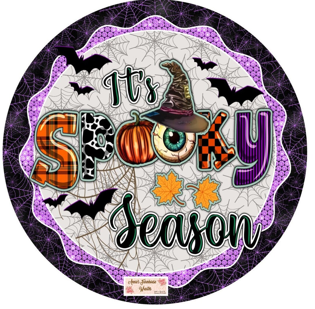 Wreath Sign, Spooky Season Round Metal Halloween Bat Sign, - Etsy