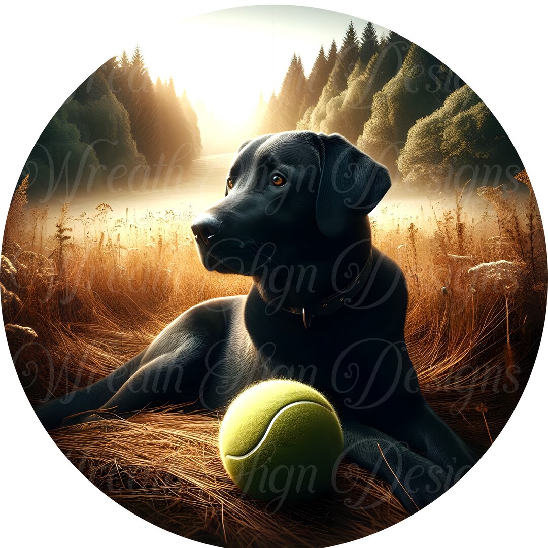 Black Lab Labrador Dog Sign, Welcome Metal Sign Round Sign, Wreath ...