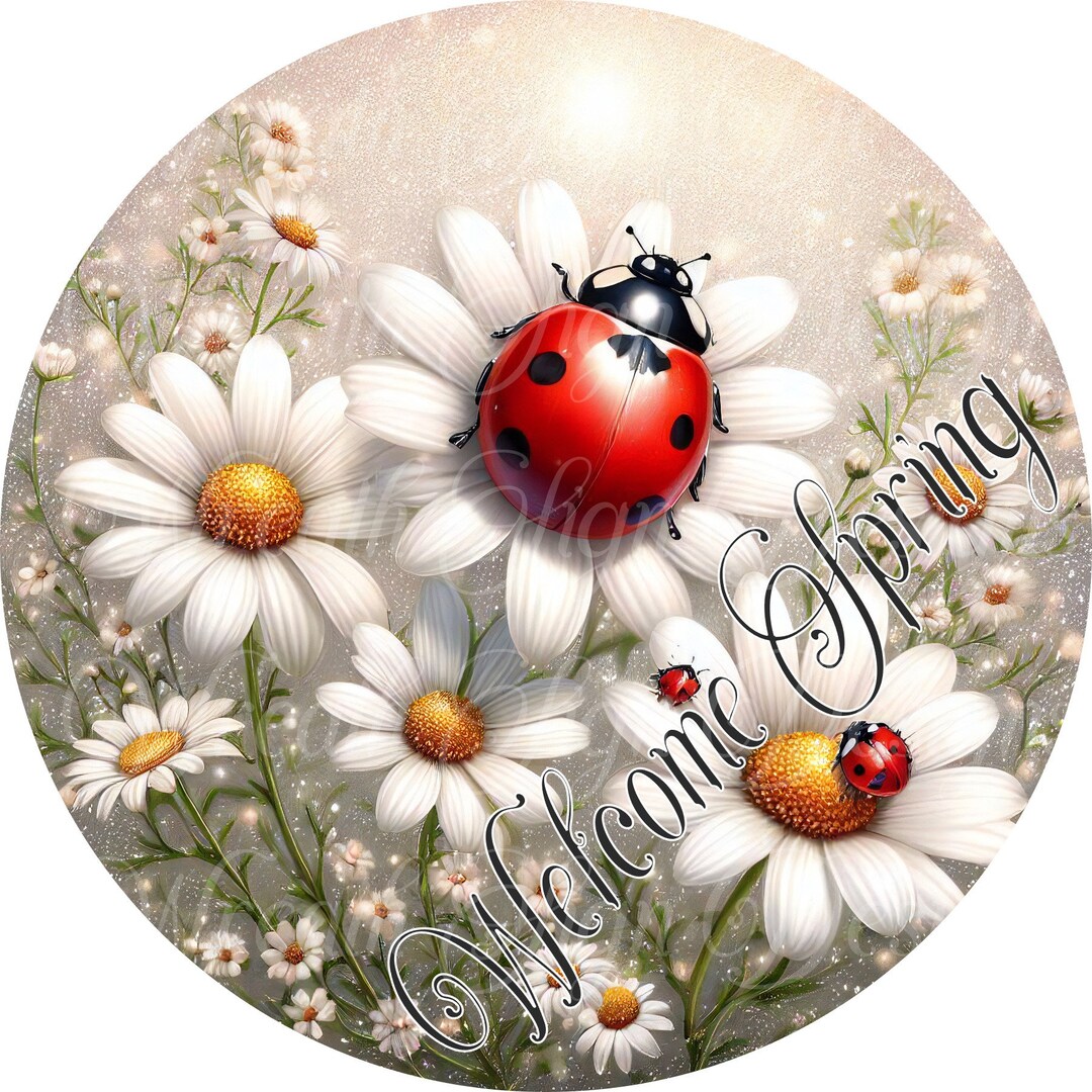 Ladybug Metal Wreath Sign, Summer Ladybug Door Decor, Door Sign ...