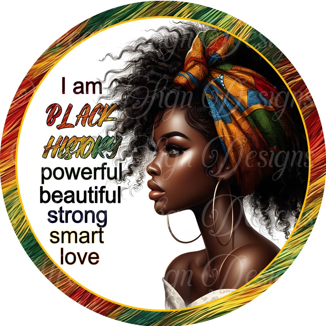 Round Sublimated Metal Wreath Sign, Strong Black Woman, Diva Queen ...