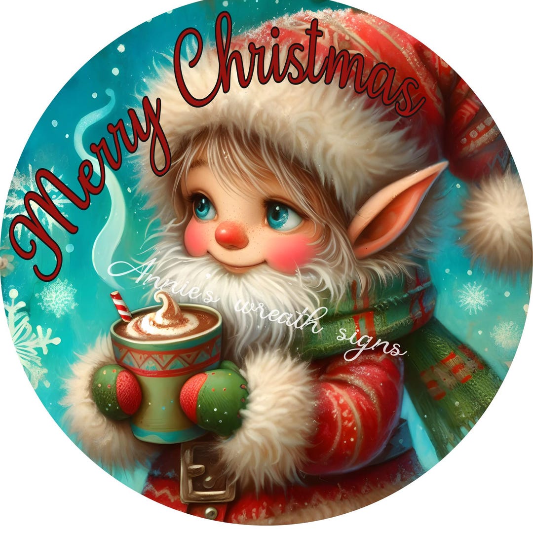 Primitive Elf Metal Wreath Sign: Christmas Holiday Decor - Etsy