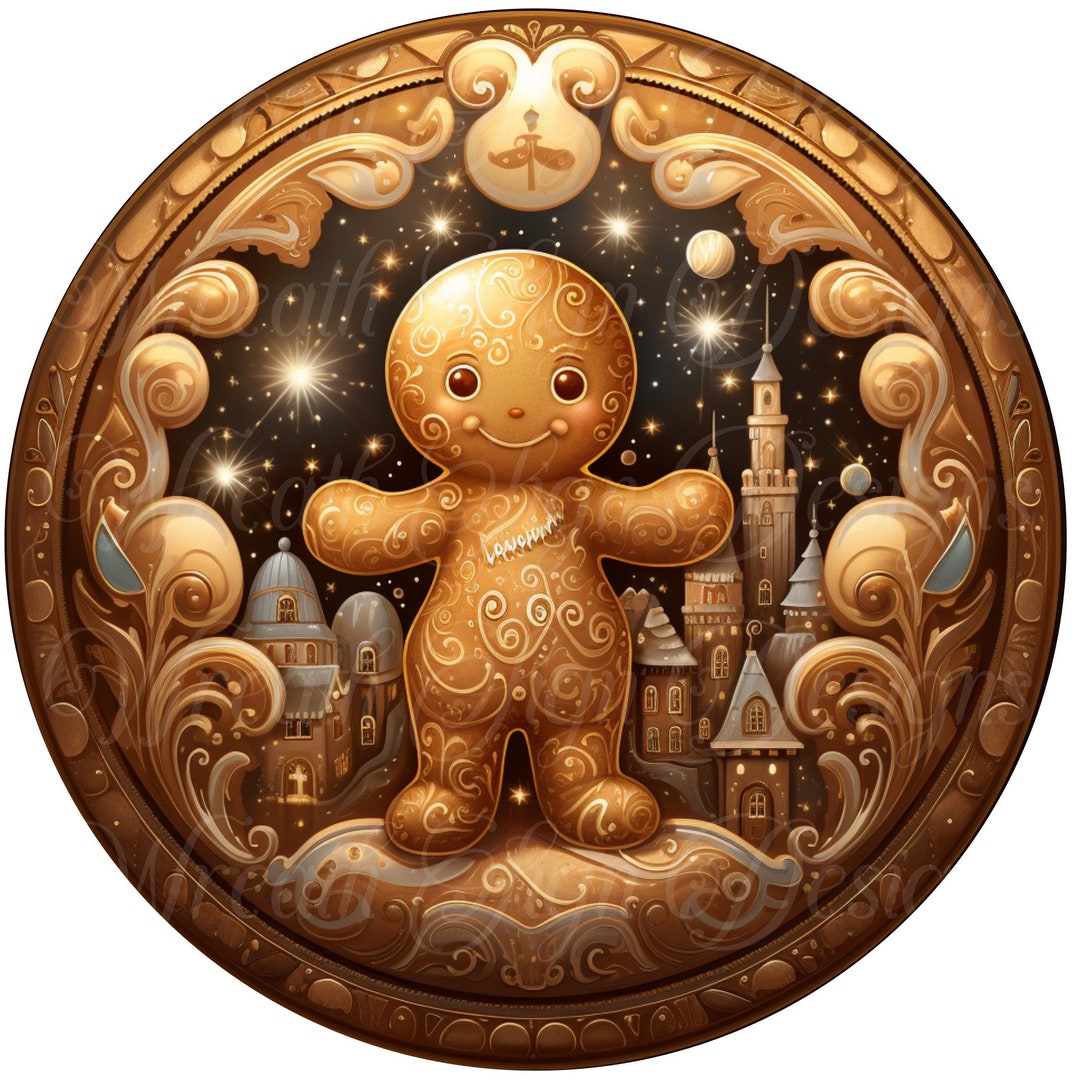 Gingerbread Man Christmas Sign Gingerbread Man Wreath Sign - Etsy