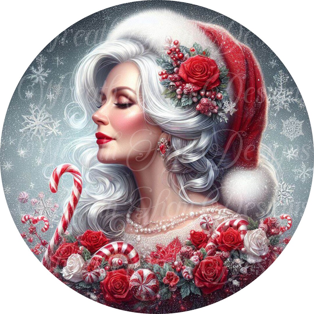 Merry Christmas, Mrs. Claus, Santa, Holiday Sign Round Metal Wreath ...