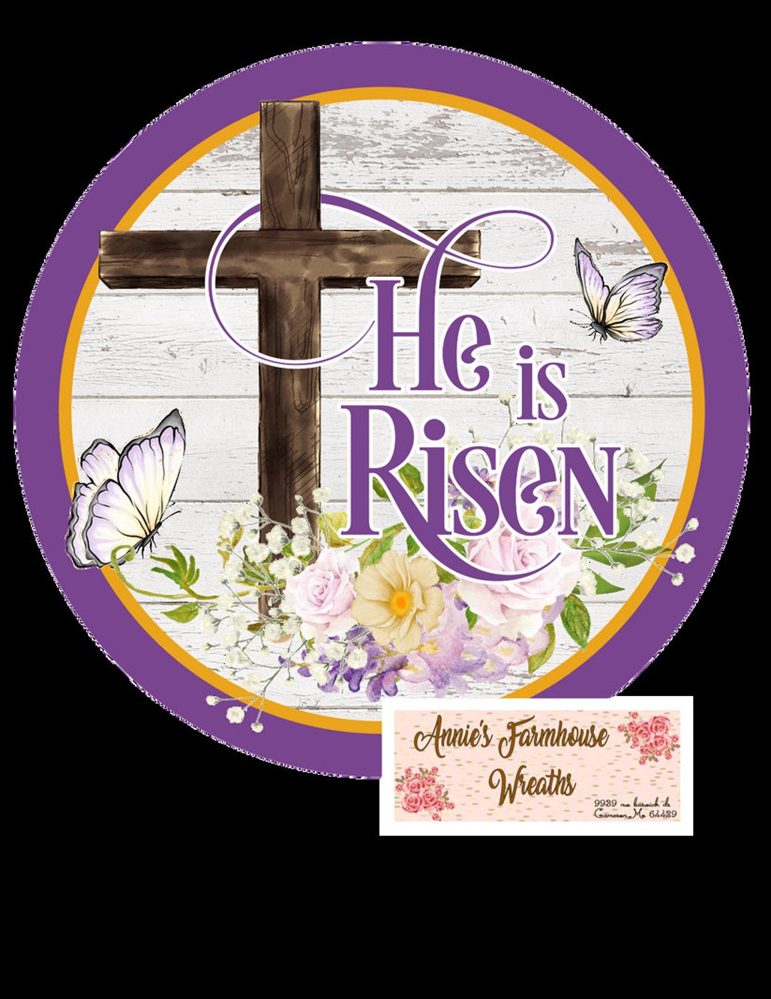 He is Risen Metal Wreath Sign, Easter Spring Round Sign, Wreath ...