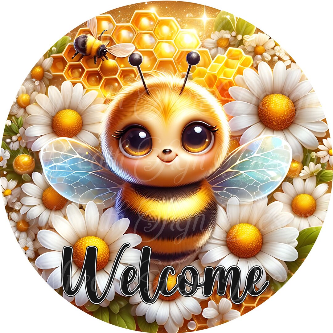 Welcome Door Sign, Bumble Bee, Bee Sign, Welcome to the Hive Metal ...