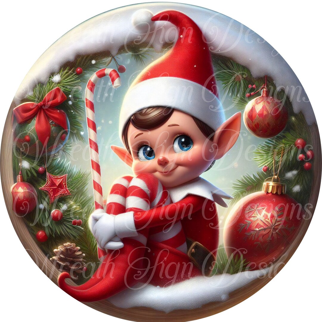 Santa's Chief Elf Metal Sign - Christmas Wreath Attachment - Etsy